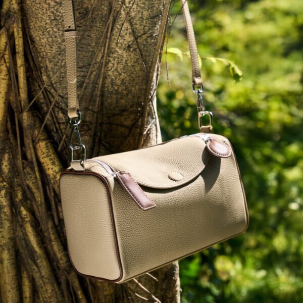 Genuine Leather Boston Bag | Pillow Shoulder Crossbody