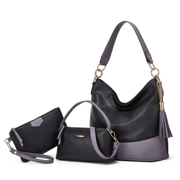 PU Woven Crossbody Tote Bag | Large-Capacity Mother–Daughter Set